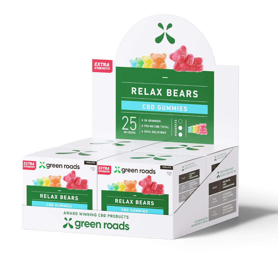 GREEN ROADS WORLD Extra Strength CBD Relax Bears – 25mg - Cool Blue ...