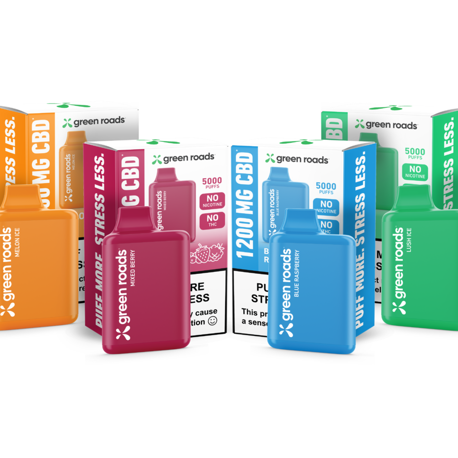 GREEN ROADS WORLD CBD Puffs - 1200mg - Cool Blue Distribution